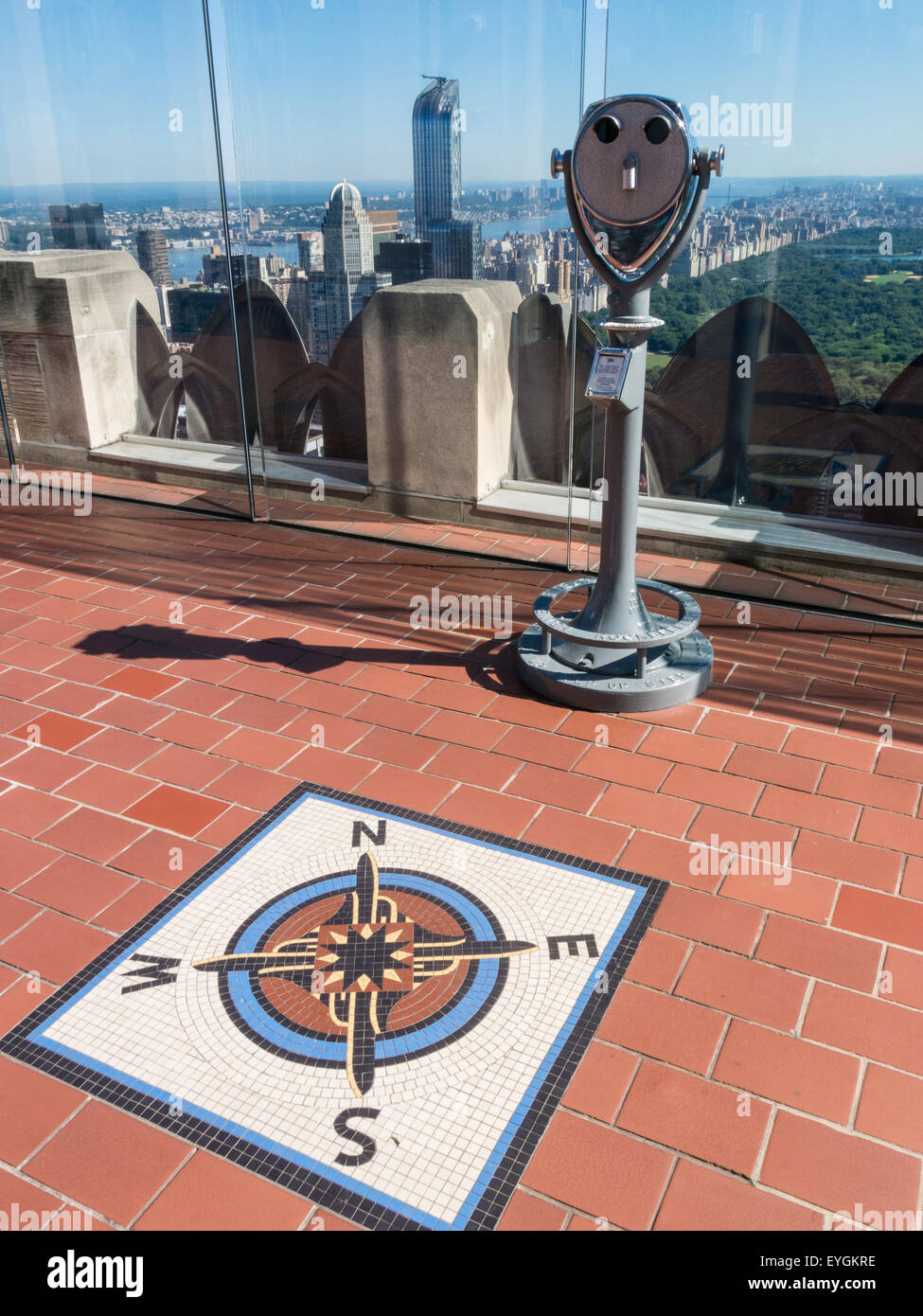 Compass Points Display at Top of the Rock Observation Deck, Rockefeller ...