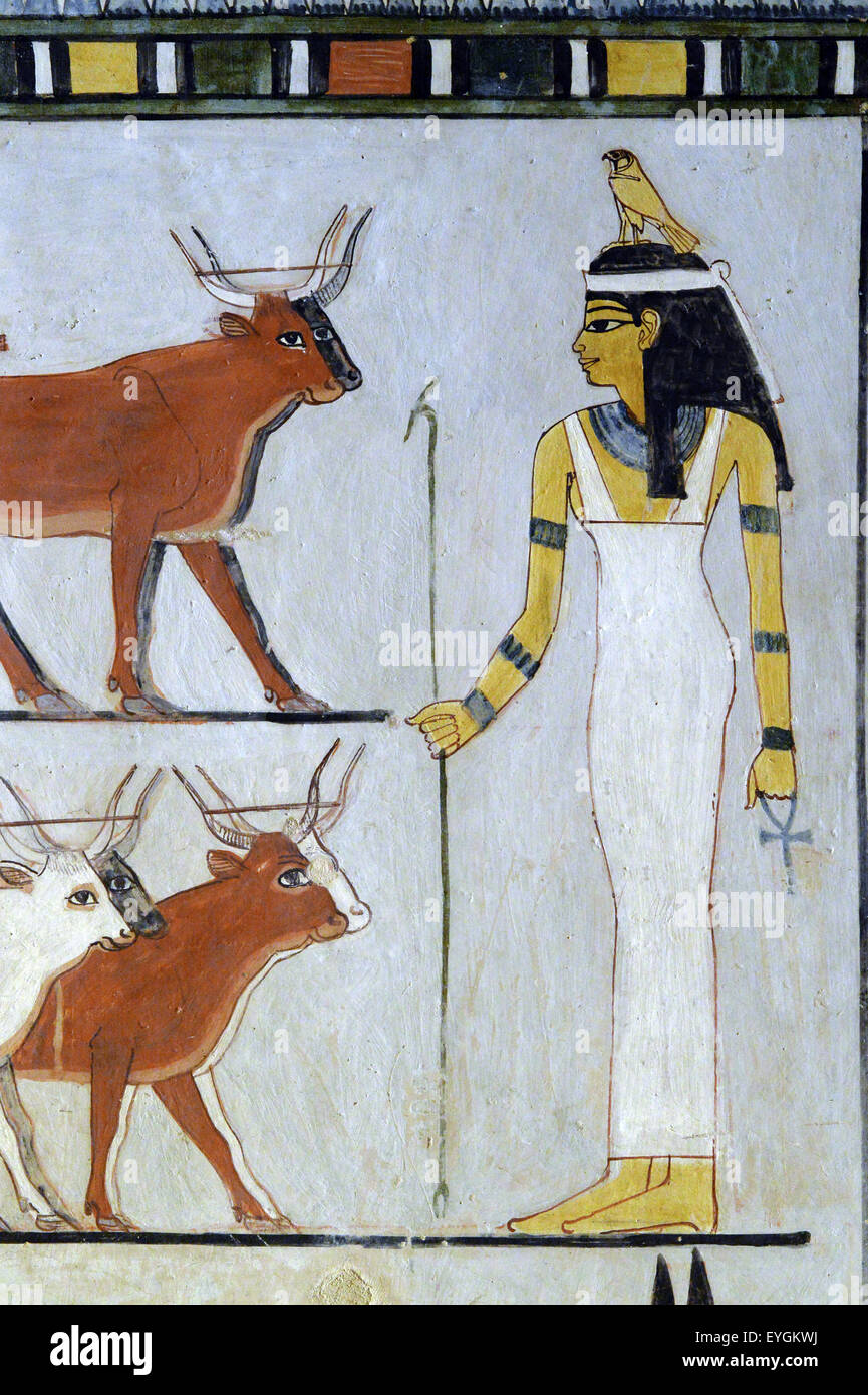 Luxor, Egypt, tomb of Menna or Menena (TT69) in the Nobles Tombs ...