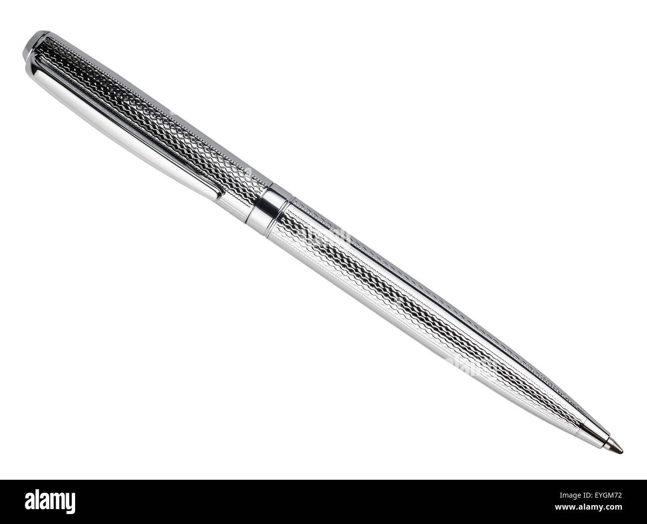 Metal ball point pen isolated on white background Stock Photo - Alamy