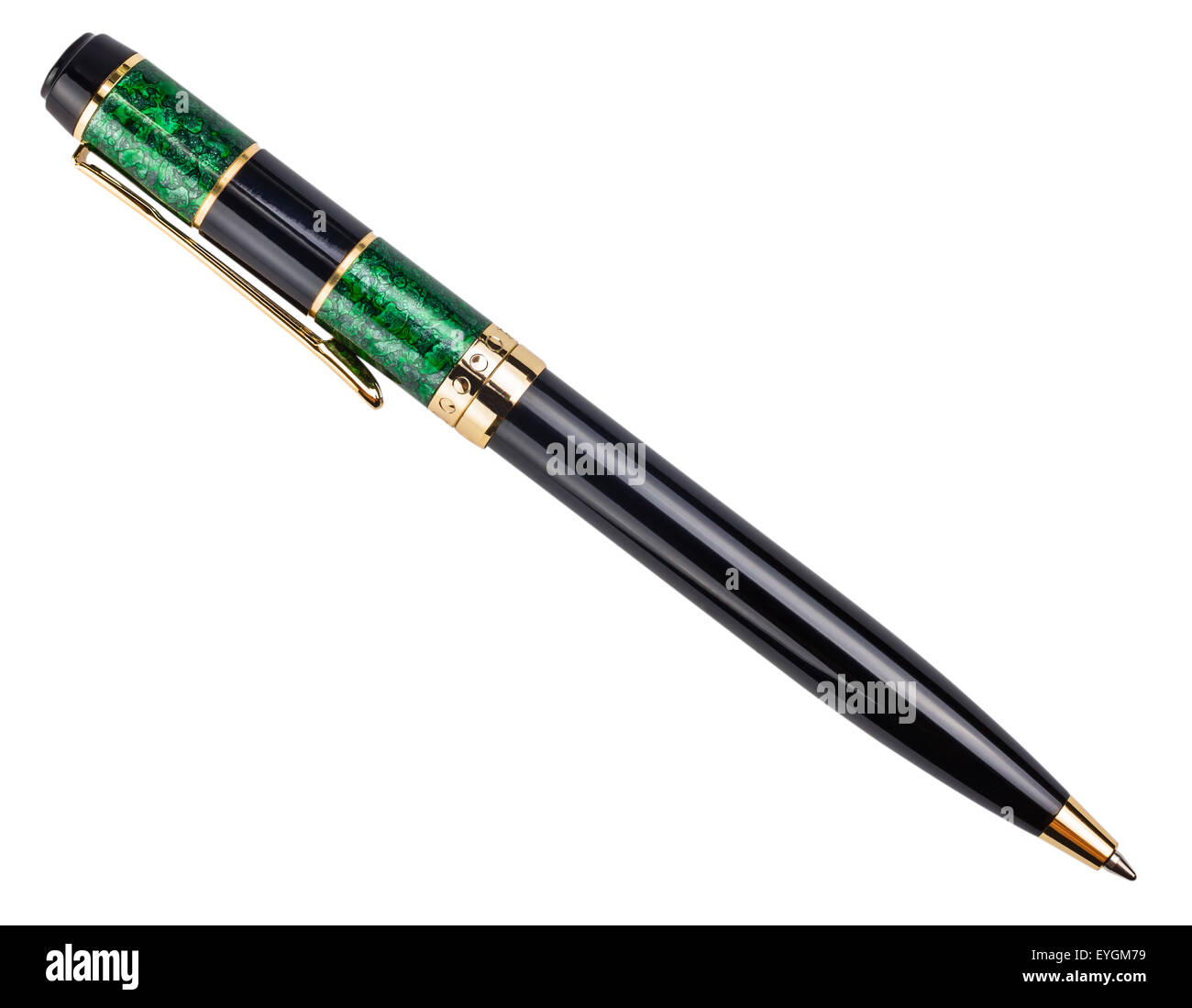the green and black pen isolated on white background Stock Photo - Alamy