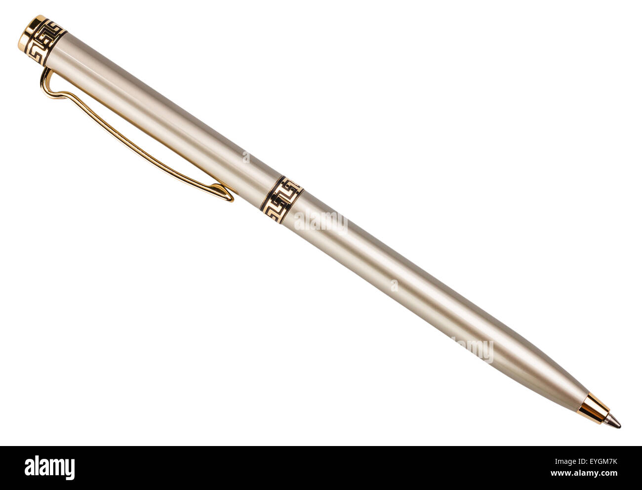 the Silver pen isolated on white background Stock Photo - Alamy