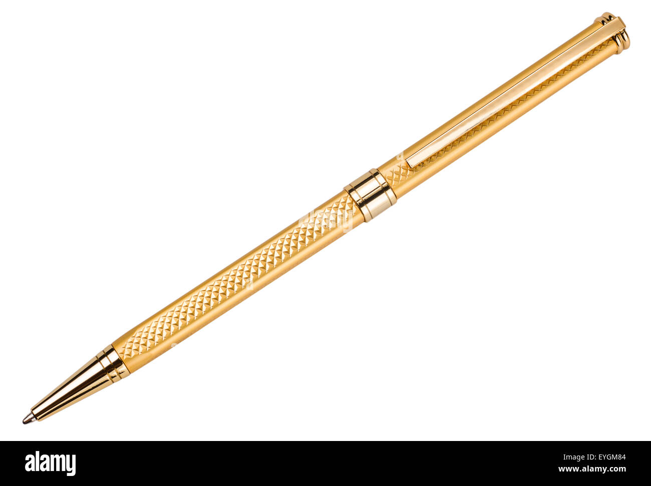 the gold pen isolated on white background Stock Photo - Alamy