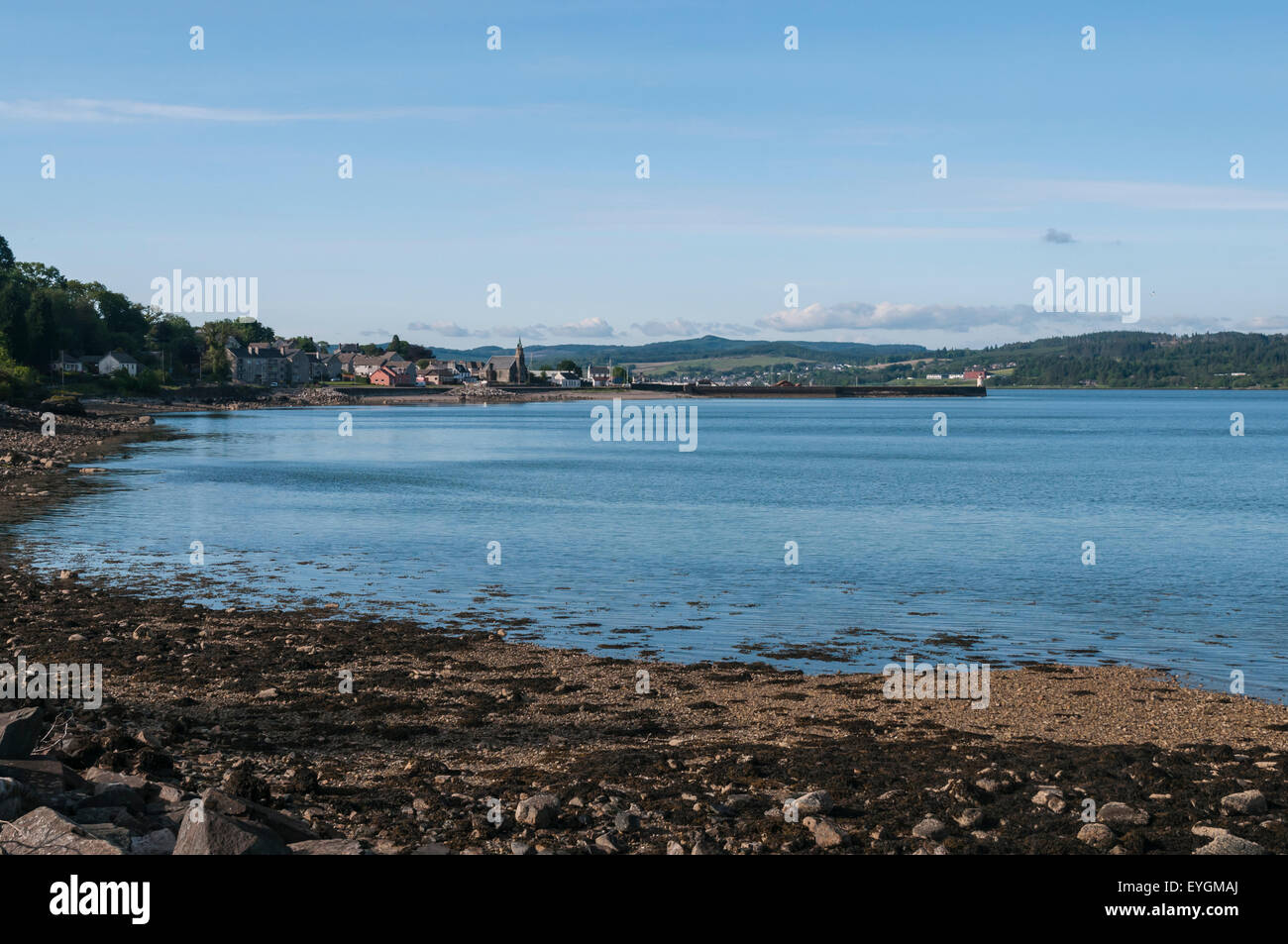 Looking back at Ardrishaig, from the Tarbert road on the shore of Loch ...