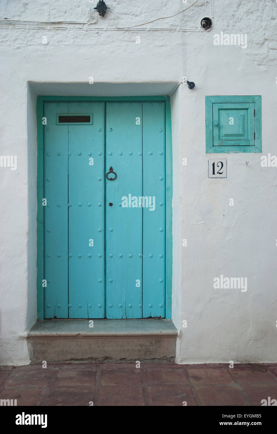 Turquoise Open Door Exterior Door High Resolution Stock Photography and ...