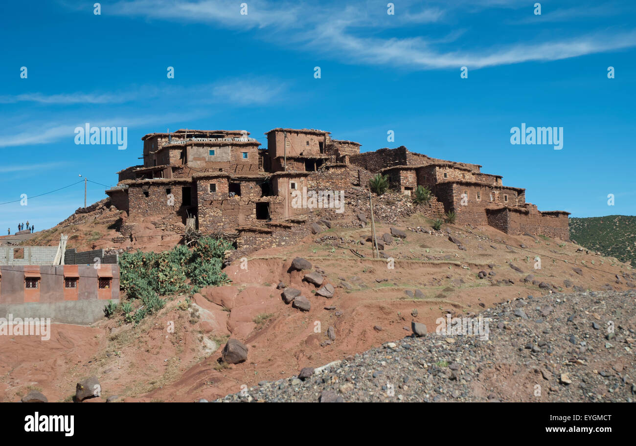 High Atlas; Morocco, Berber village Stock Photo - Alamy