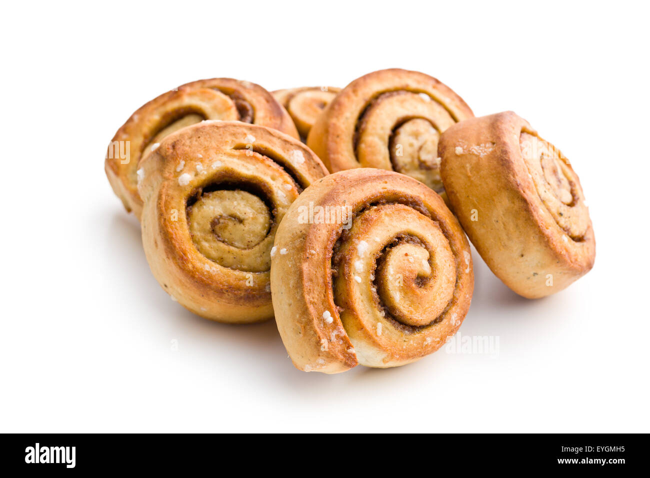 cinnamon buns on white background Stock Photo - Alamy