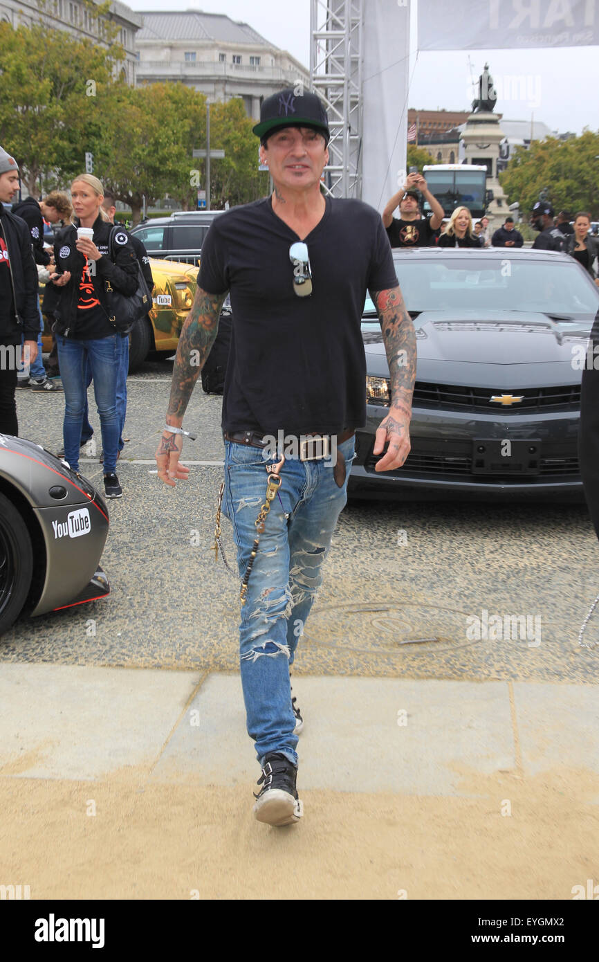 Drivers leave San Francisco Civic Center Featuring: Tommy Lee Where ...