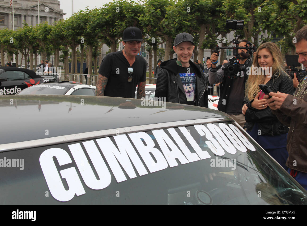 Drivers leave San Francisco Civic Center Featuring: Tommy Lee, Deadmau5 ...