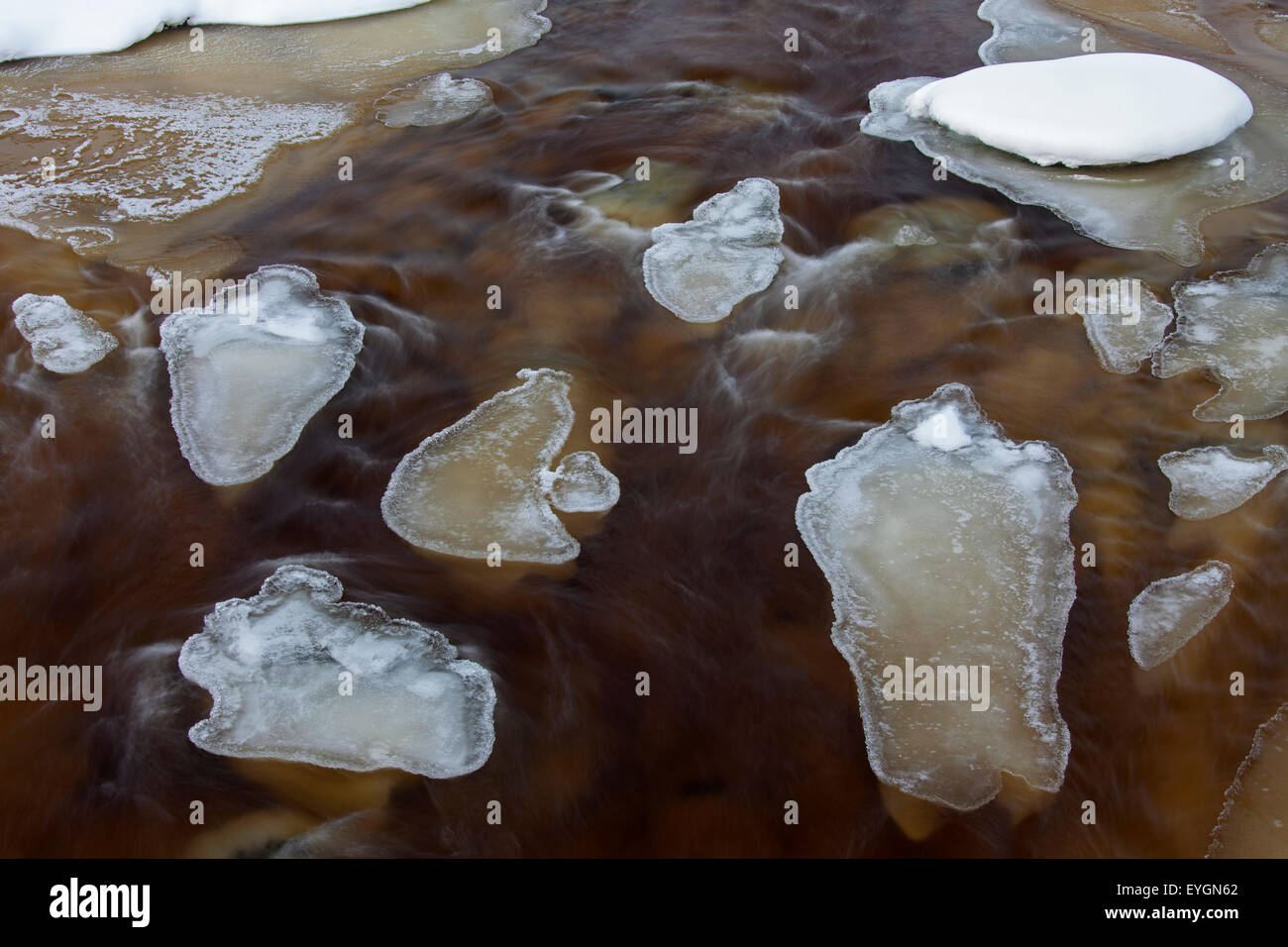 Slush ice in river in winter Stock Photo - Alamy