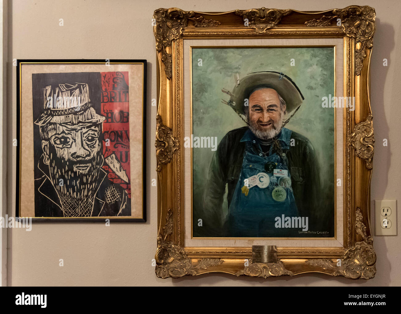 Britt, Iowa, USA. 28th July, 2015. Art is displayed on the walls of the ...