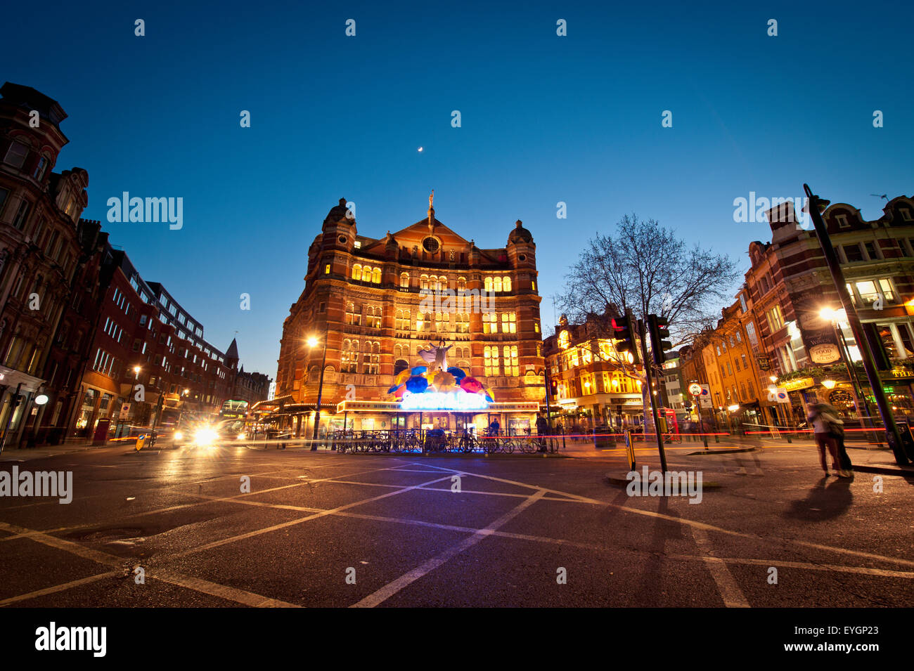 UK, England, Cambridge Circus in Central London at night; London Stock ...