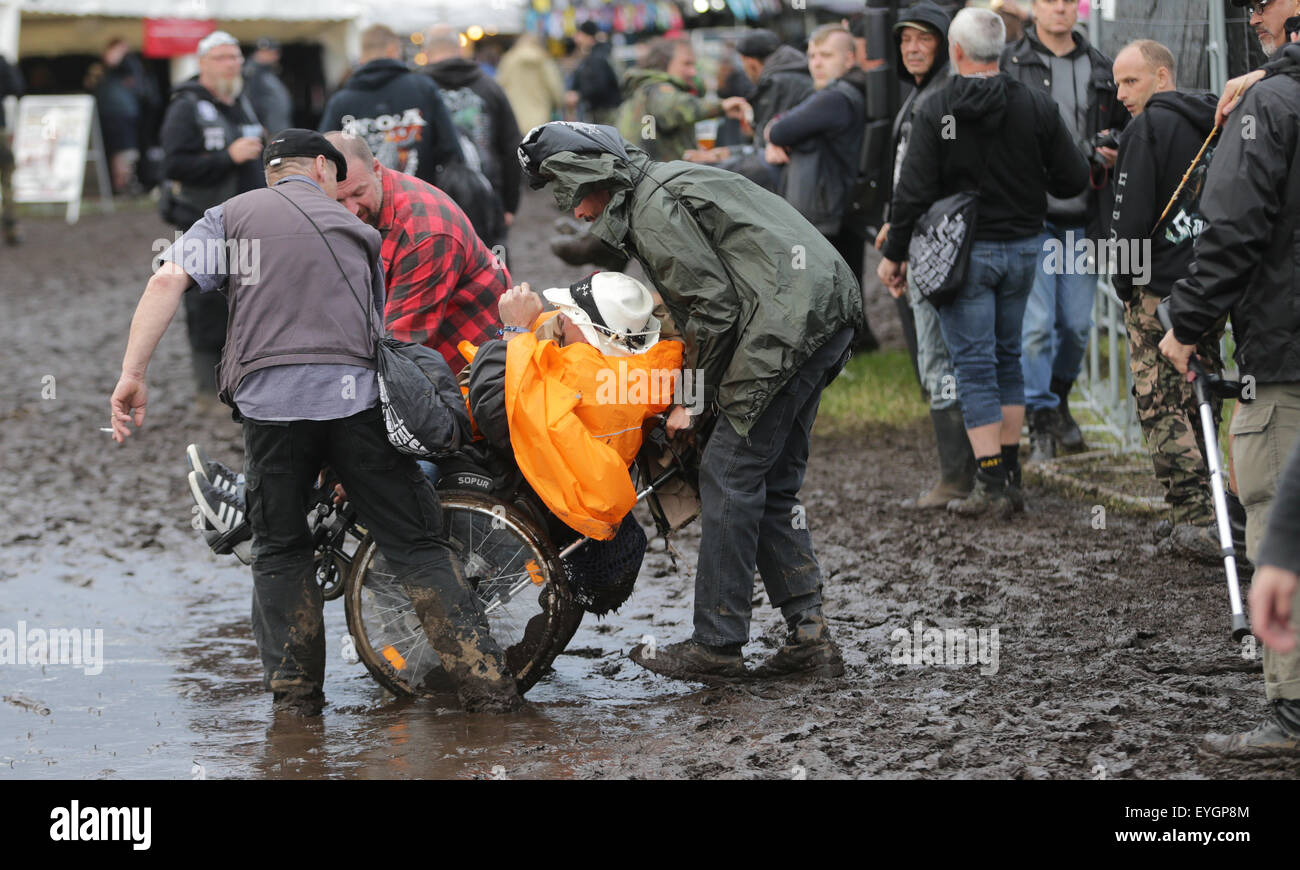 Wacken, Germany. 29th July, 2015. Visitors of the W.O.A. (Wacken Open ...