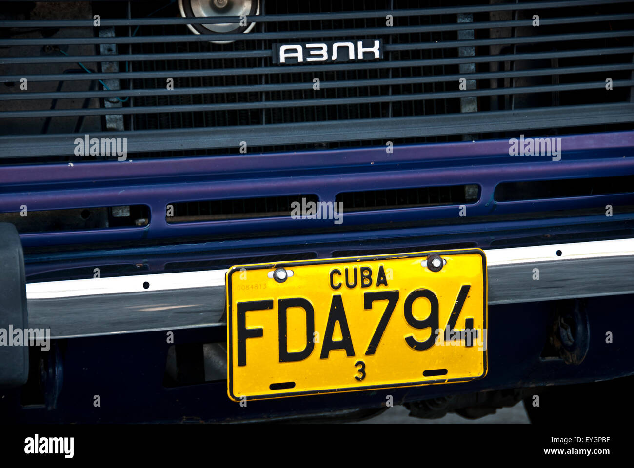 Cuban number plate on a russian car hi-res stock photography and images ...