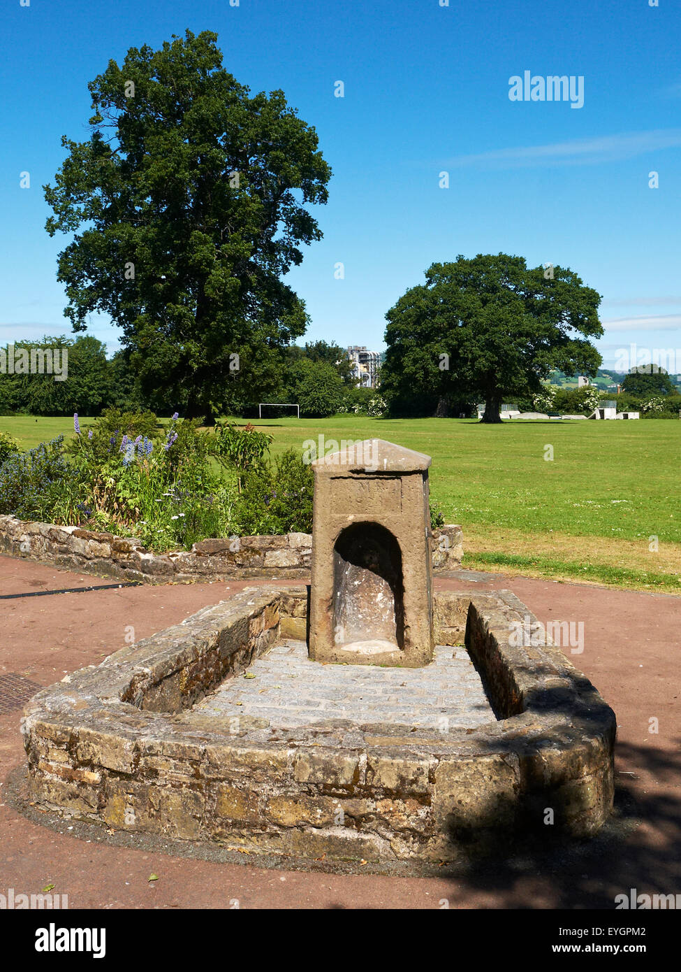 Fountain in Chirk Wales UK Stock Photo - Alamy