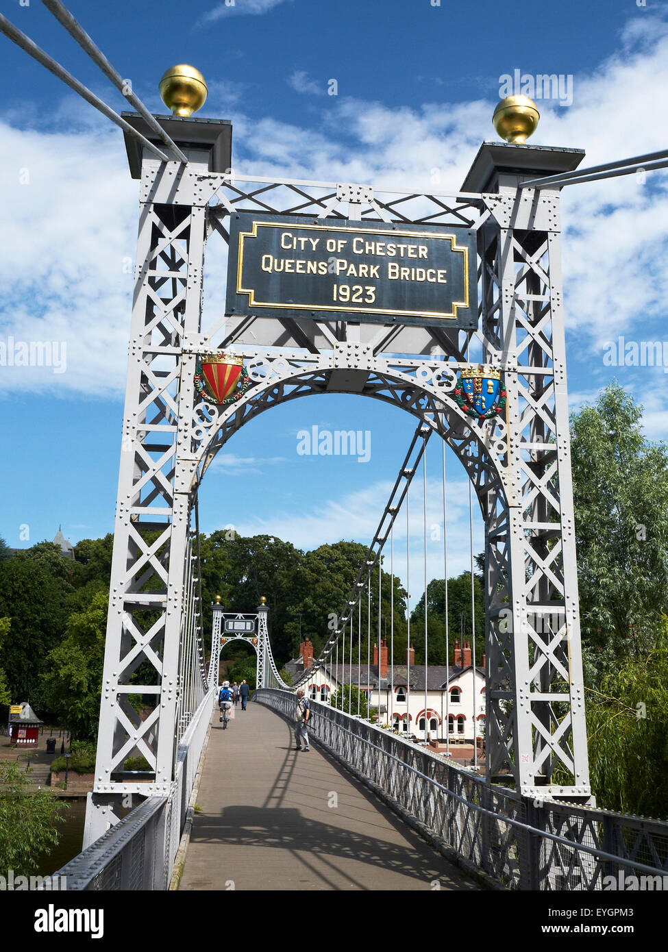 City of Chester, Queens Park Bridge over the River Dee 1923 Cheshire UK ...