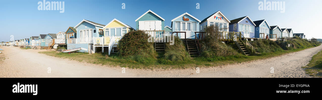 UK, Panoramic view of beach huts; Dorset Stock Photo - Alamy
