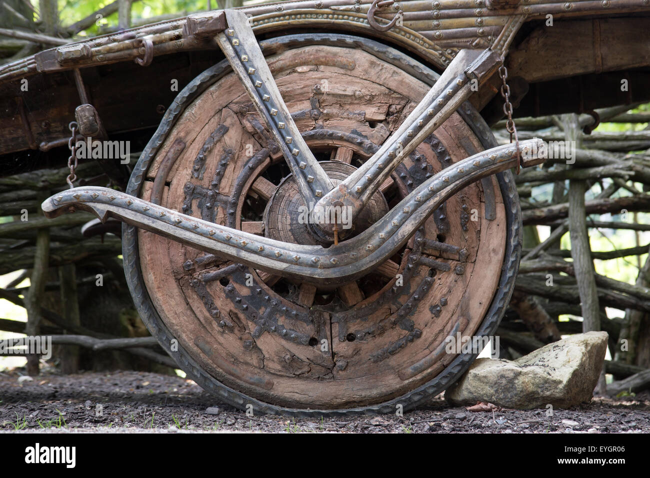 wheel of typical African cart Stock Photo - Alamy