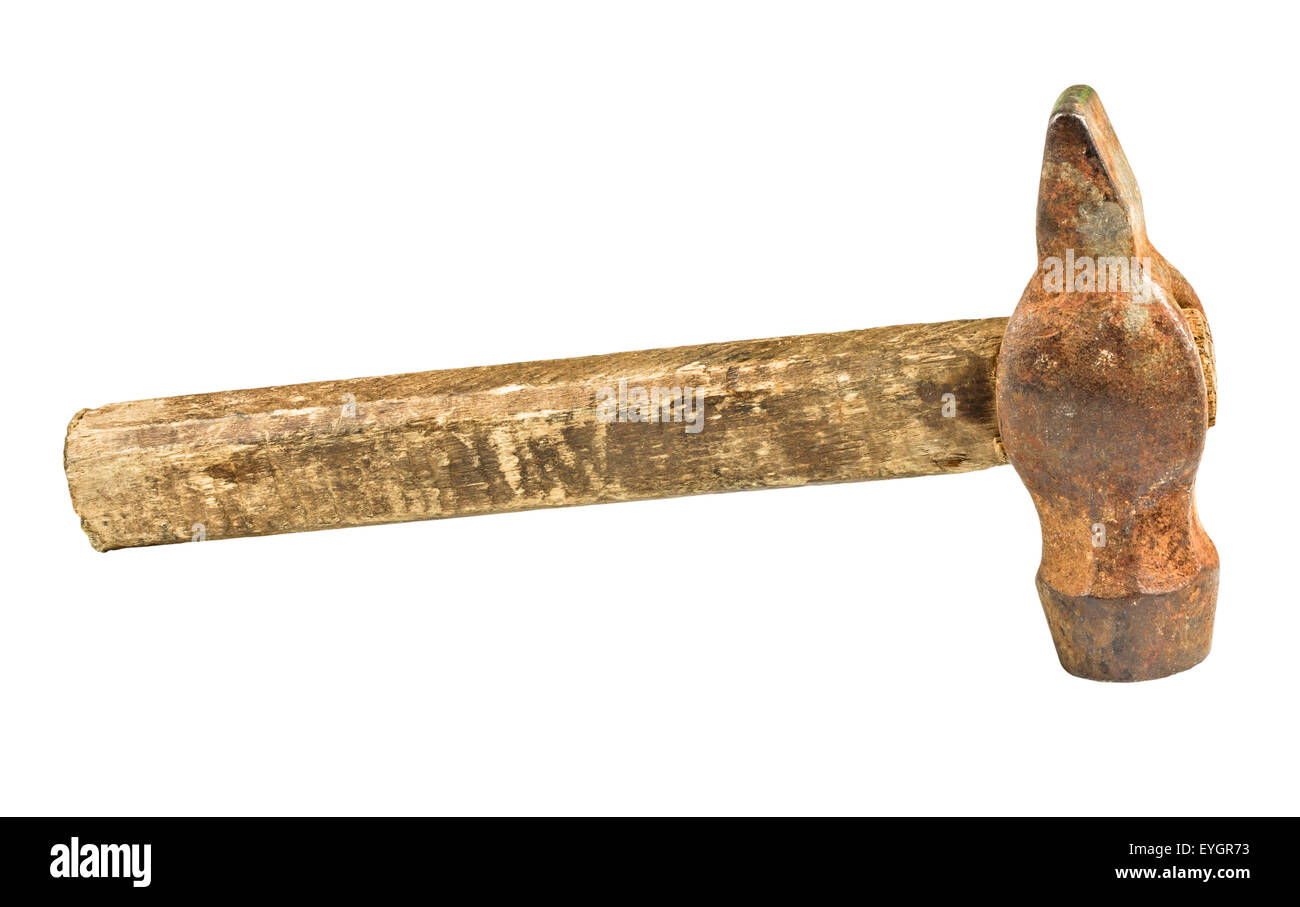 the Old hammer isolated on white background Stock Photo - Alamy