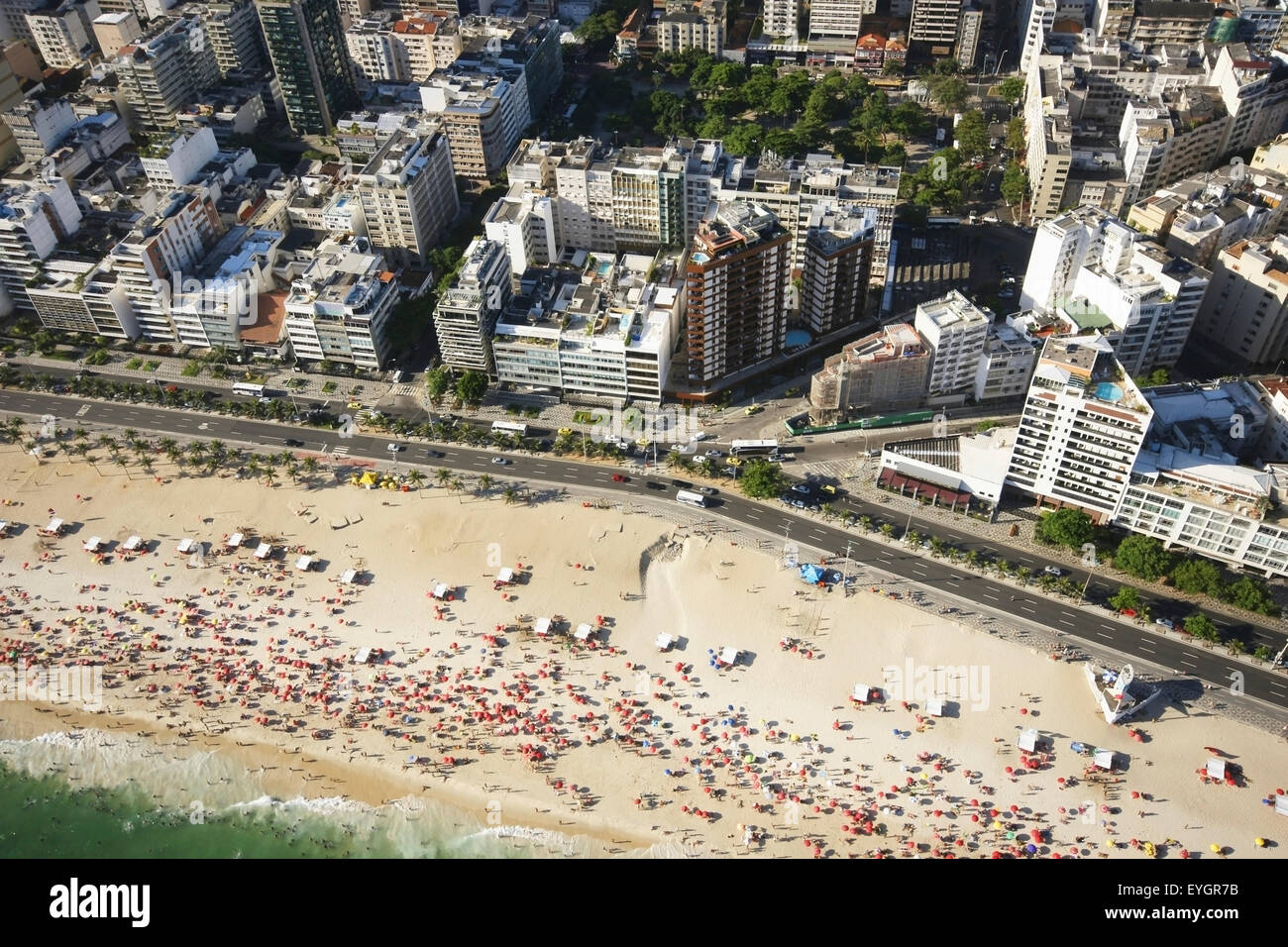 Brazil, Brazil; Rio de Janeiro, Aerial view of coastline and city; Rio ...