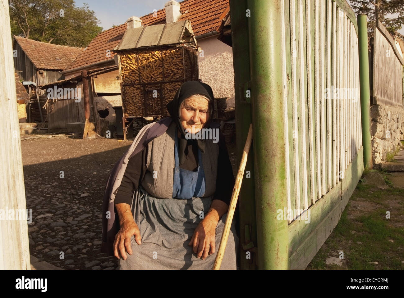 Romania, Portrait of senior woman; Slimnic Stock Photo - Alamy