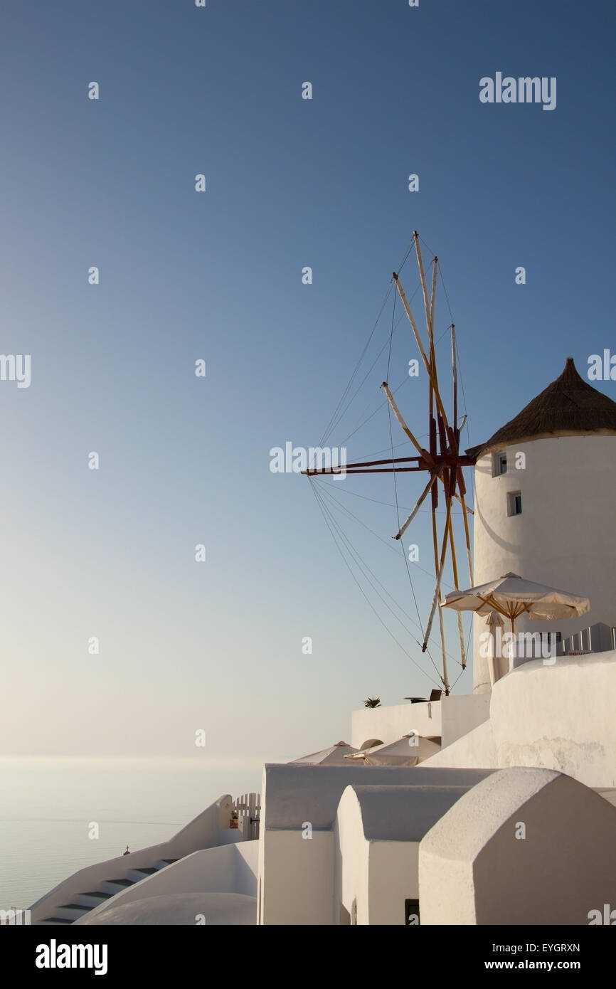 Greece, Windmill; Oia Stock Photo - Alamy
