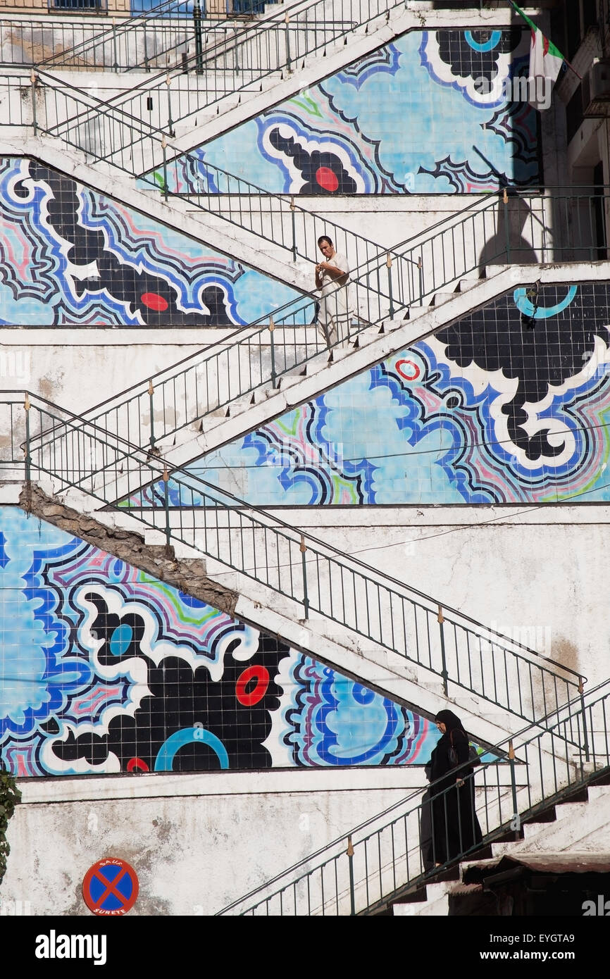Algeria, Colorful design of steps; Algiers Stock Photo - Alamy