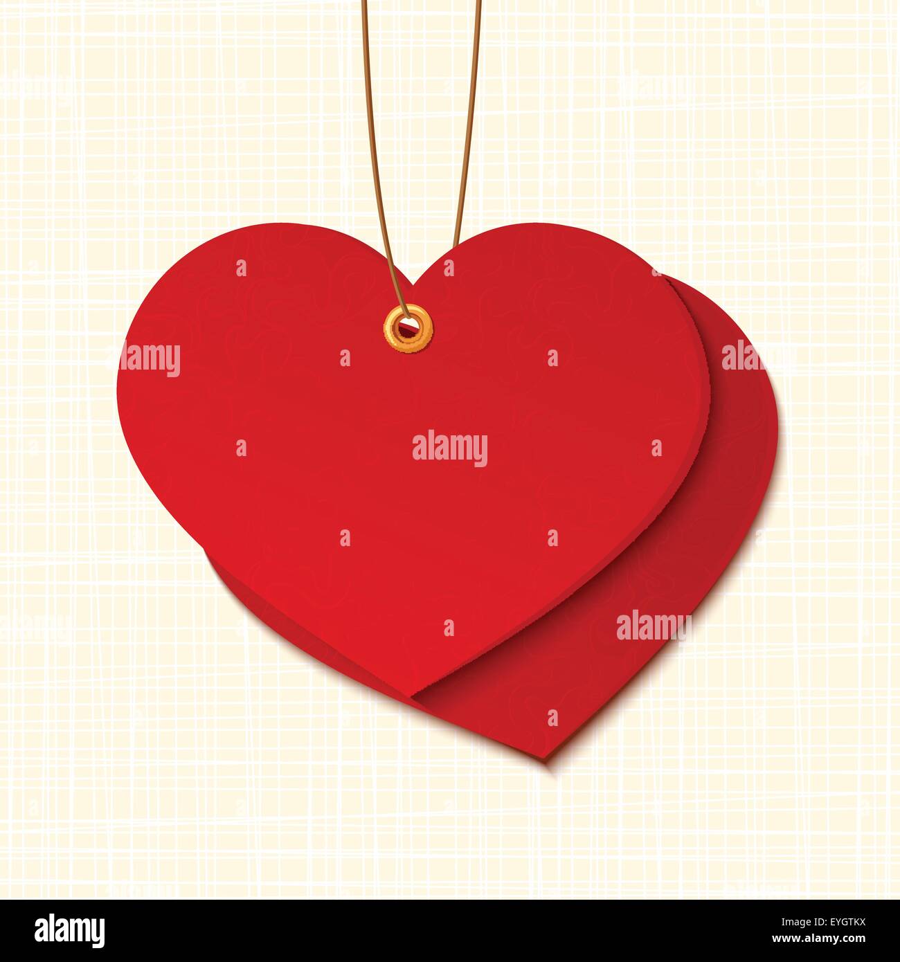 Red hanging heart label hi-res stock photography and images - Alamy