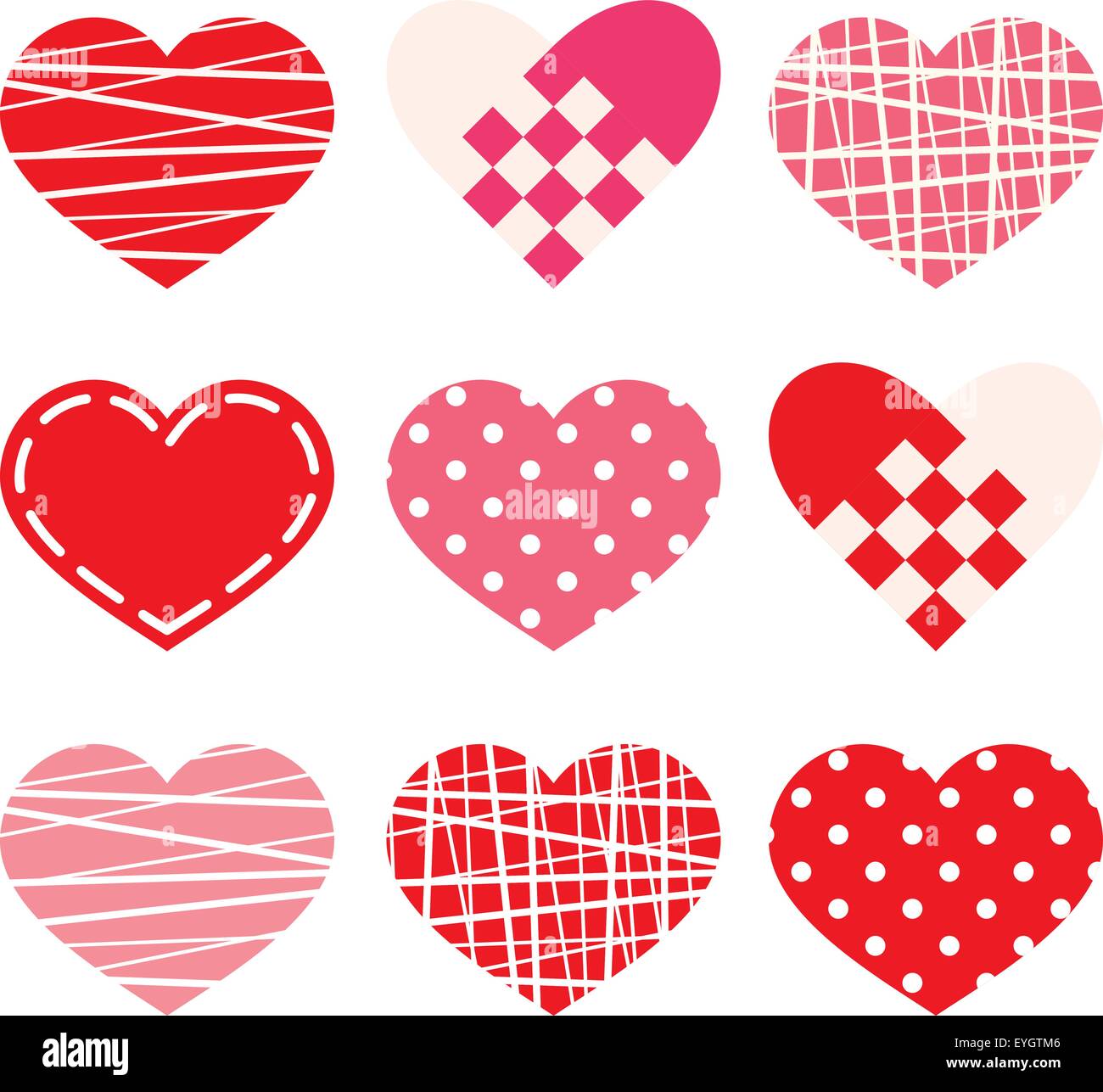 Red paper hearts shaped Stock Vector Images - Alamy