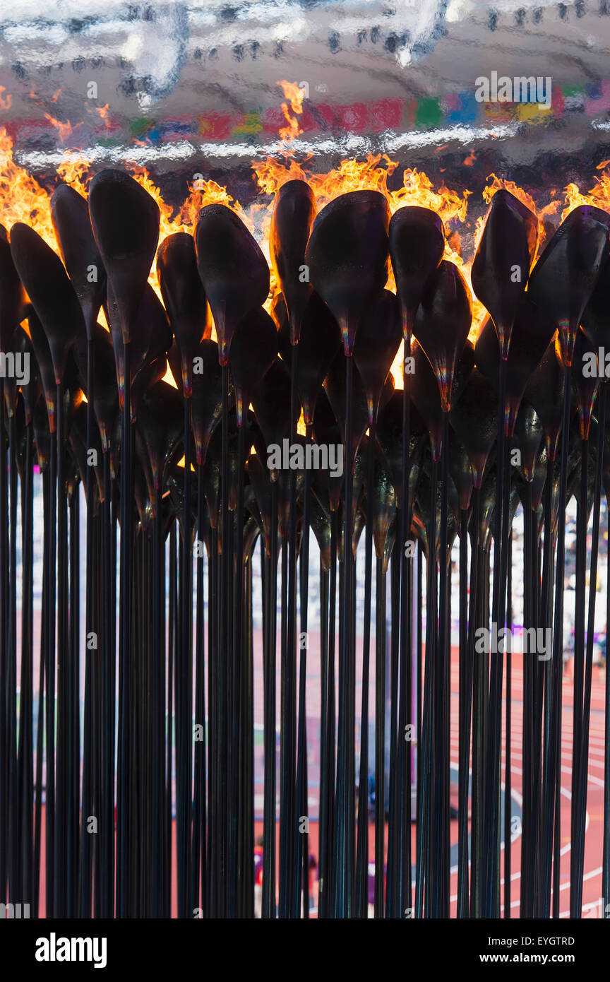 Flames Of Olympic Cauldron Designed By Thomas Heatherwick; London ...
