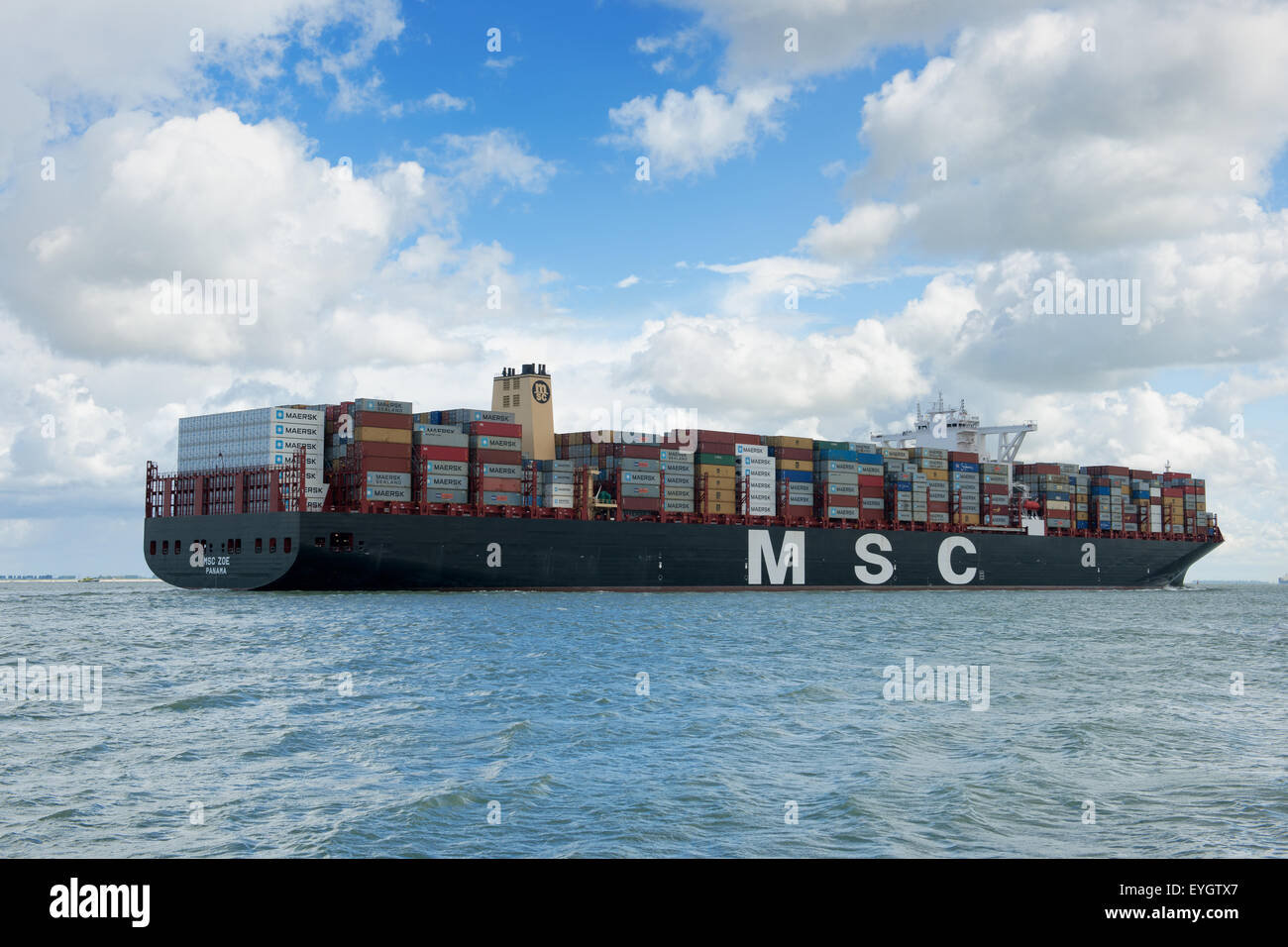 At present, the world's largest container ship MSC Zoe over the ...
