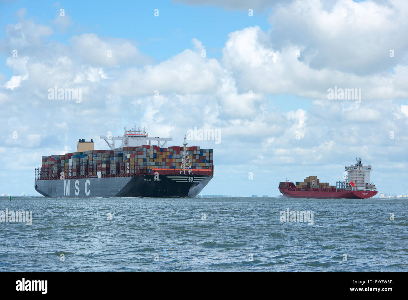 At present, the world's largest container ship MSC Zoe over the ...