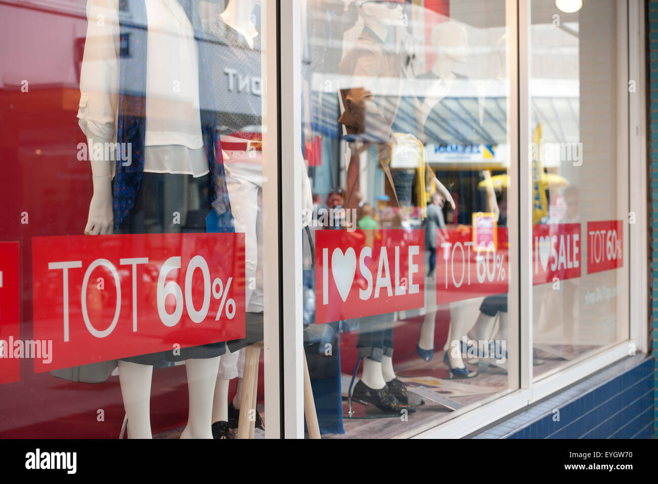Sale billboard in a commercial street in the background you can see ...