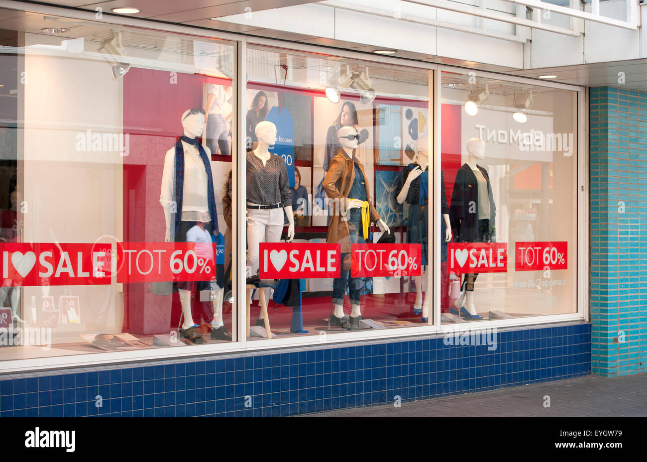 Sale billboard in a commercial street in the background you can see ...