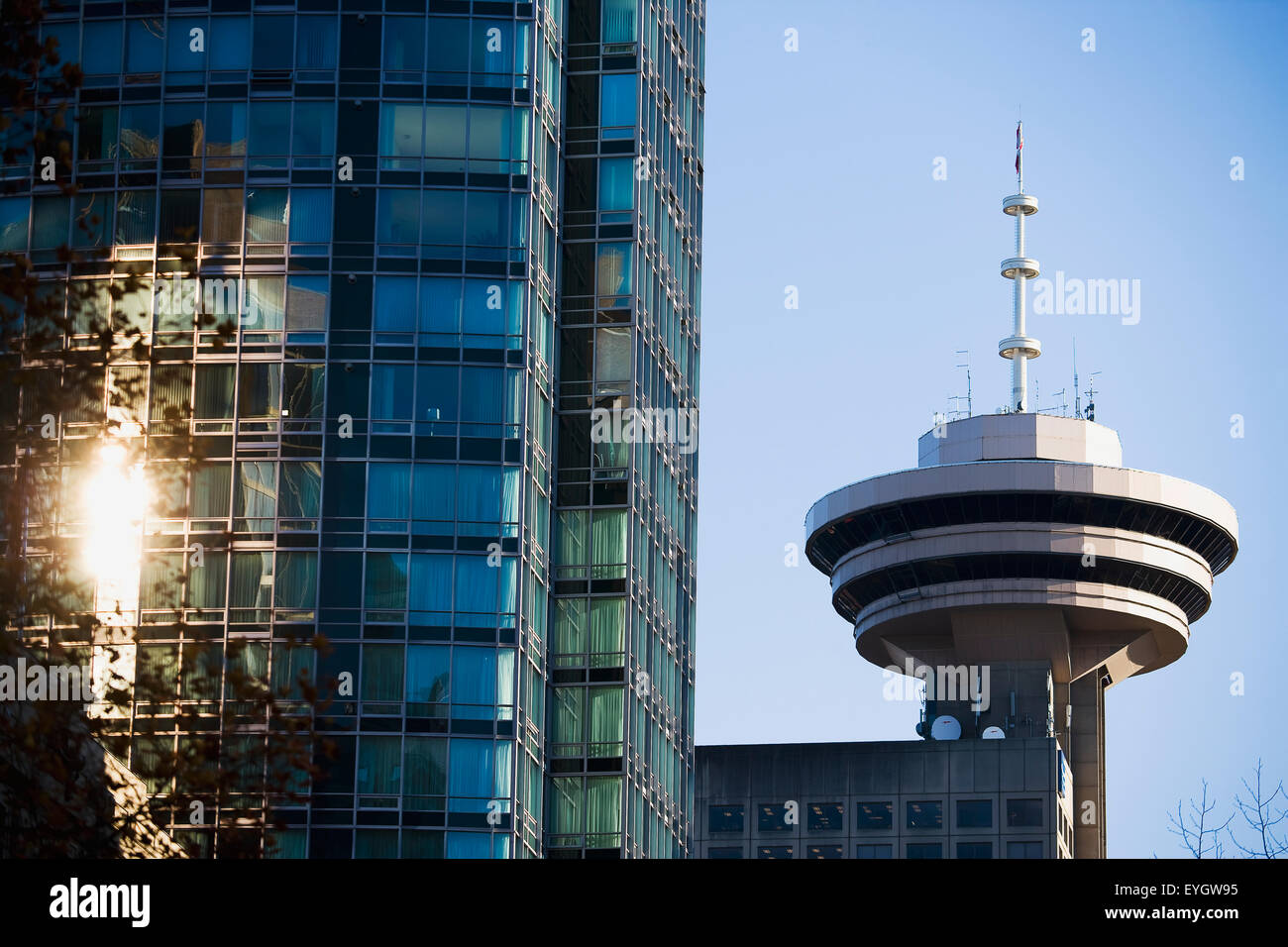 Sunlight Reflection On Skyscraper Near Harbor Centre Building, Downtown ...