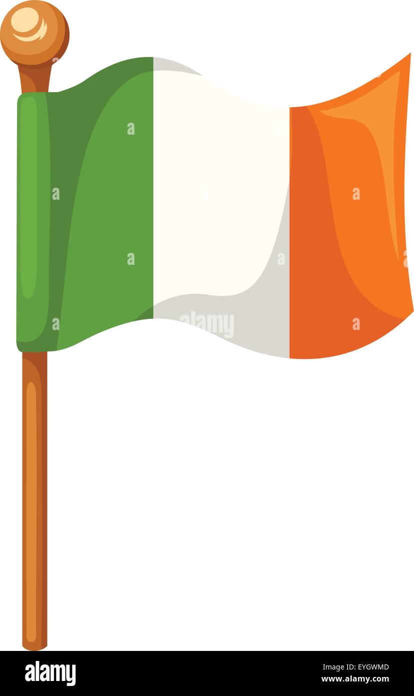 Irish flag isolated on white. Vector illustration Stock Vector Image ...