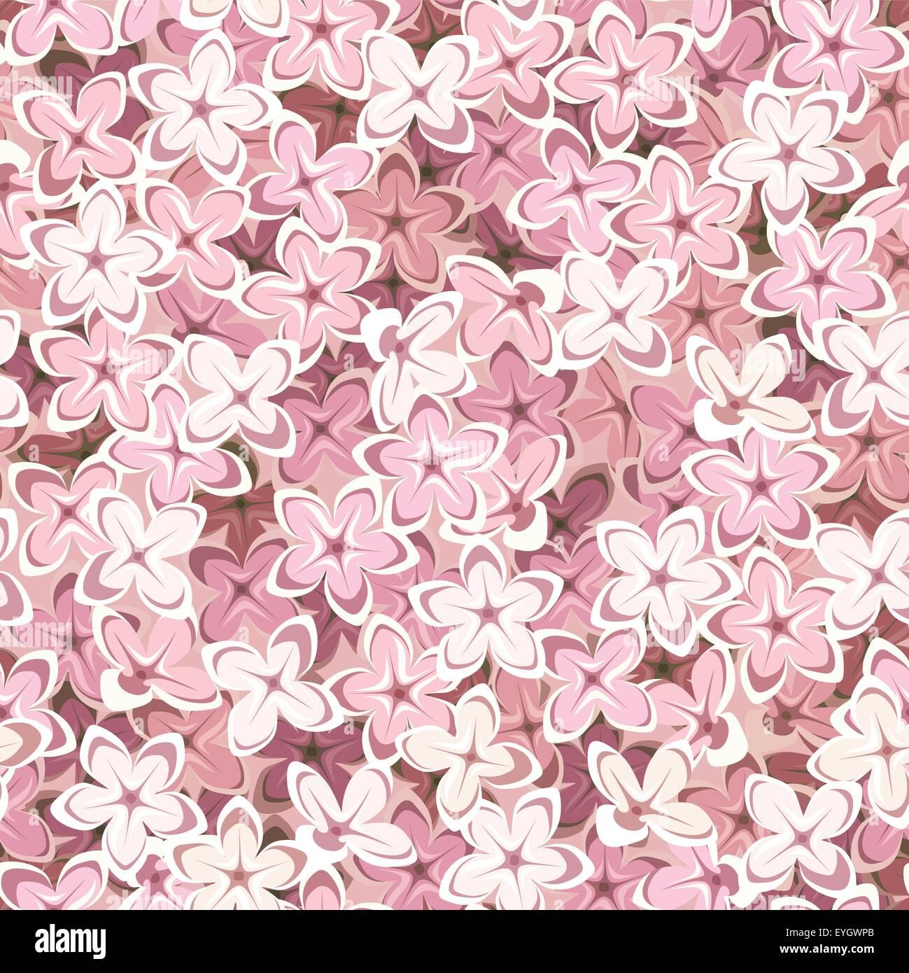 Seamless background with pink lilac flowers. Vector illustration Stock ...