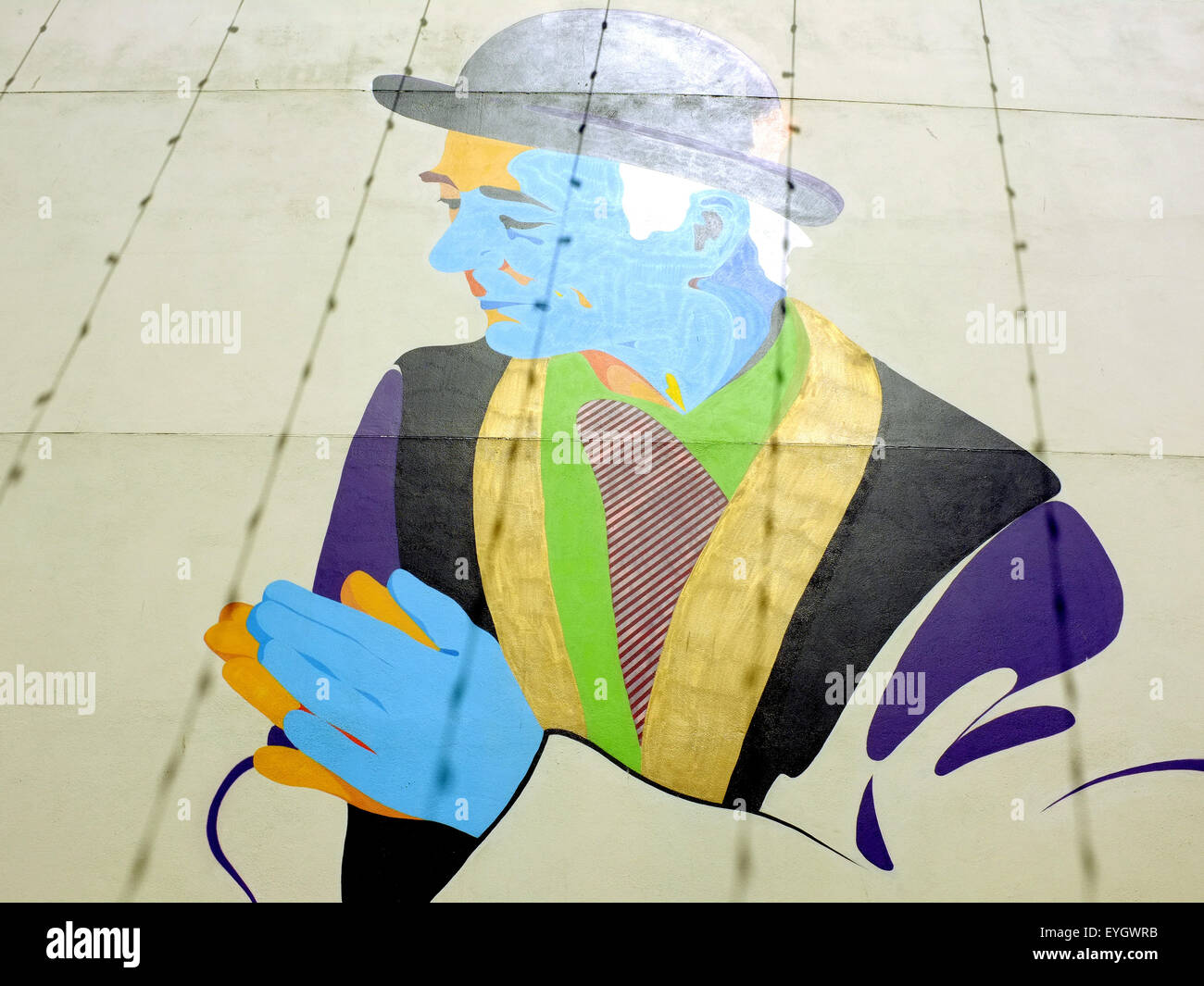 An image of Dublin DJ, author and photographer BP Fallon painted on the ...