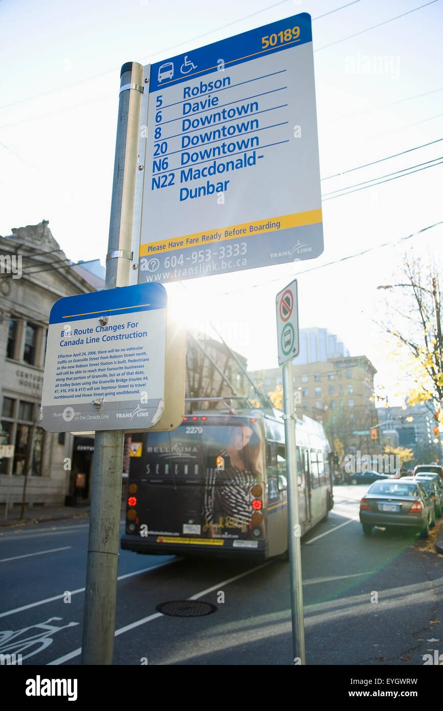 Canadian bus stop sign hi-res stock photography and images - Alamy
