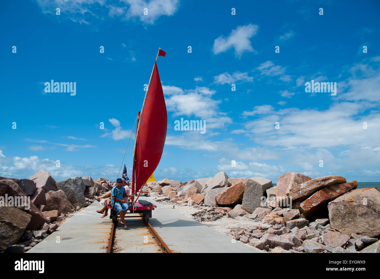 Wind Powered Rail; Casino Beach, Rio Grande Do Sul, Brazil Stock Photo ...