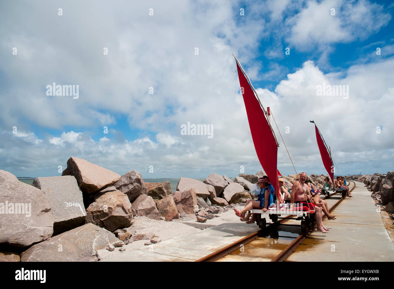 Wind Powered Rail; Casino Beach, Rio Grande Do Sul, Brazil Stock Photo ...