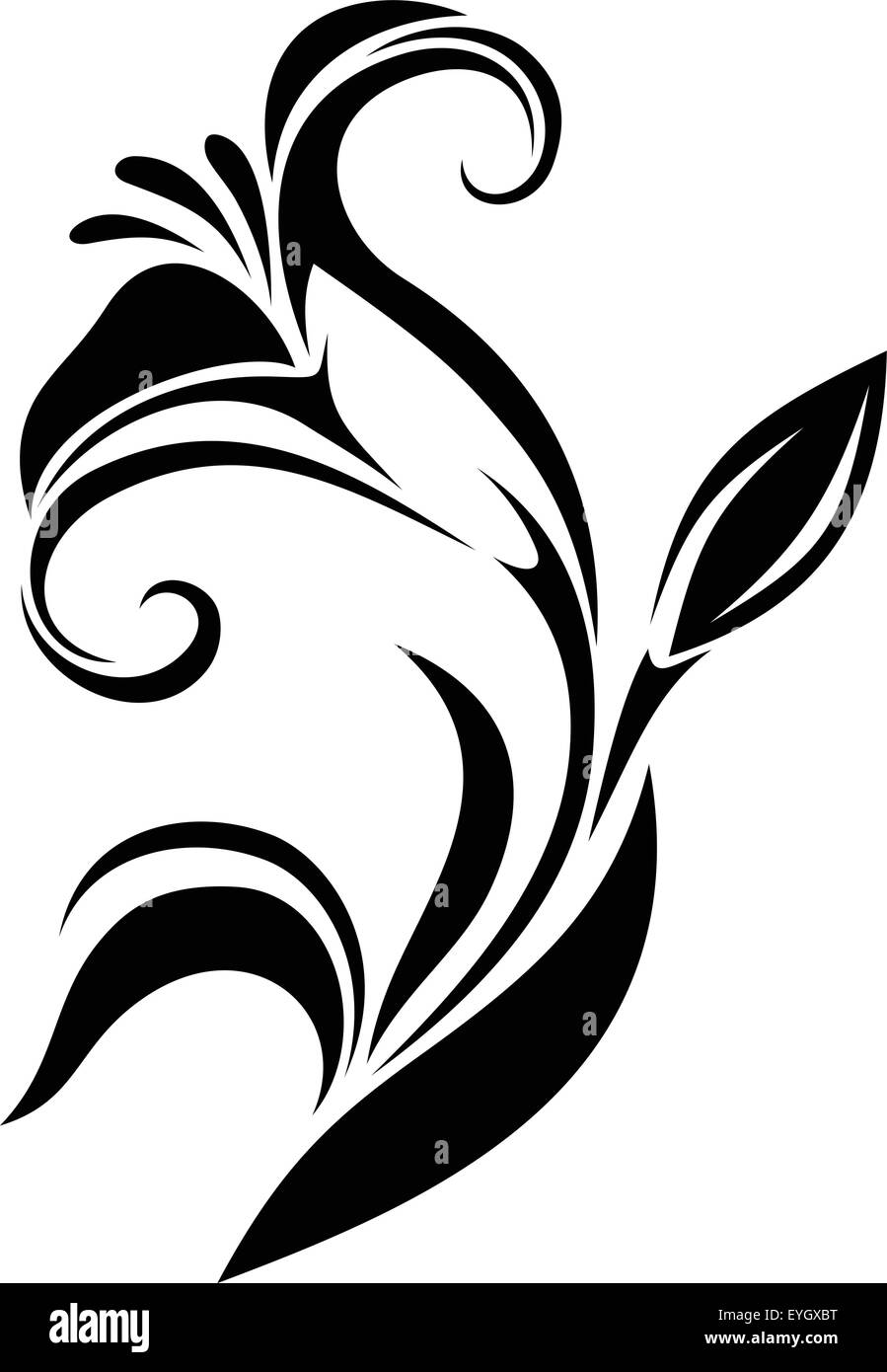 Lily Flower Vector Black Silhouette Stock Vector Image And Art Alamy