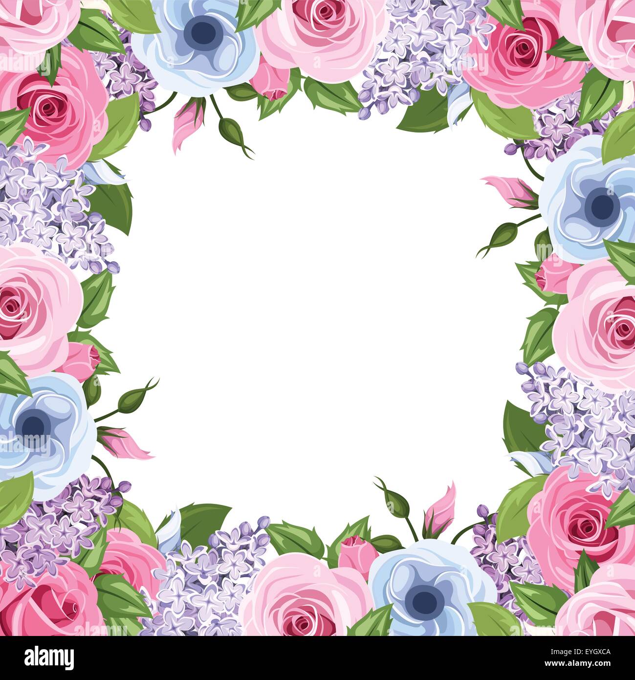 Purple lisianthus flowers Stock Vector Images - Alamy