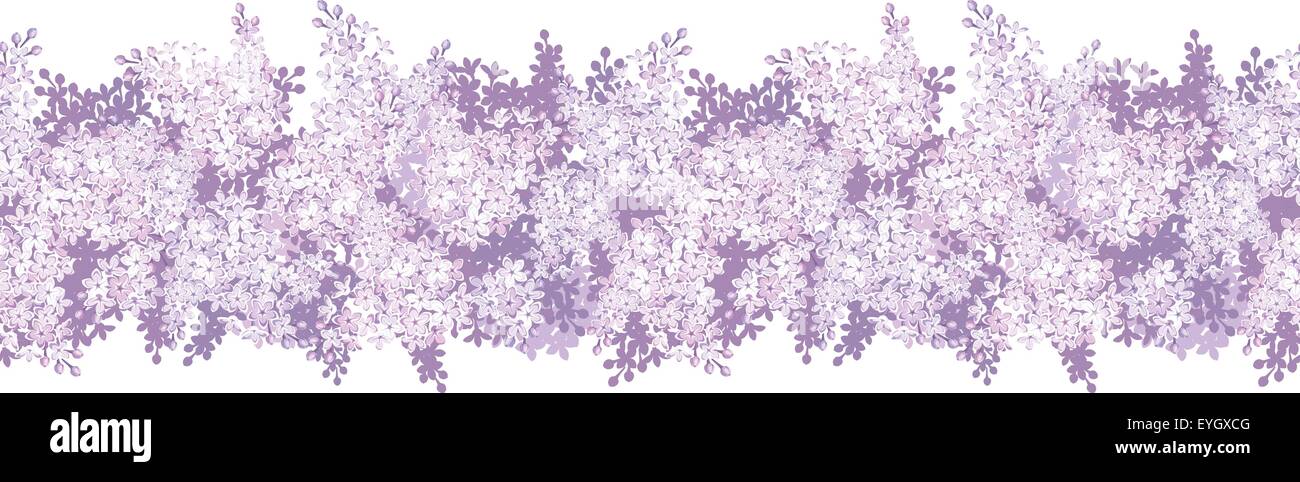 Horizontal seamless background with lilac flowers. Vector illustration ...