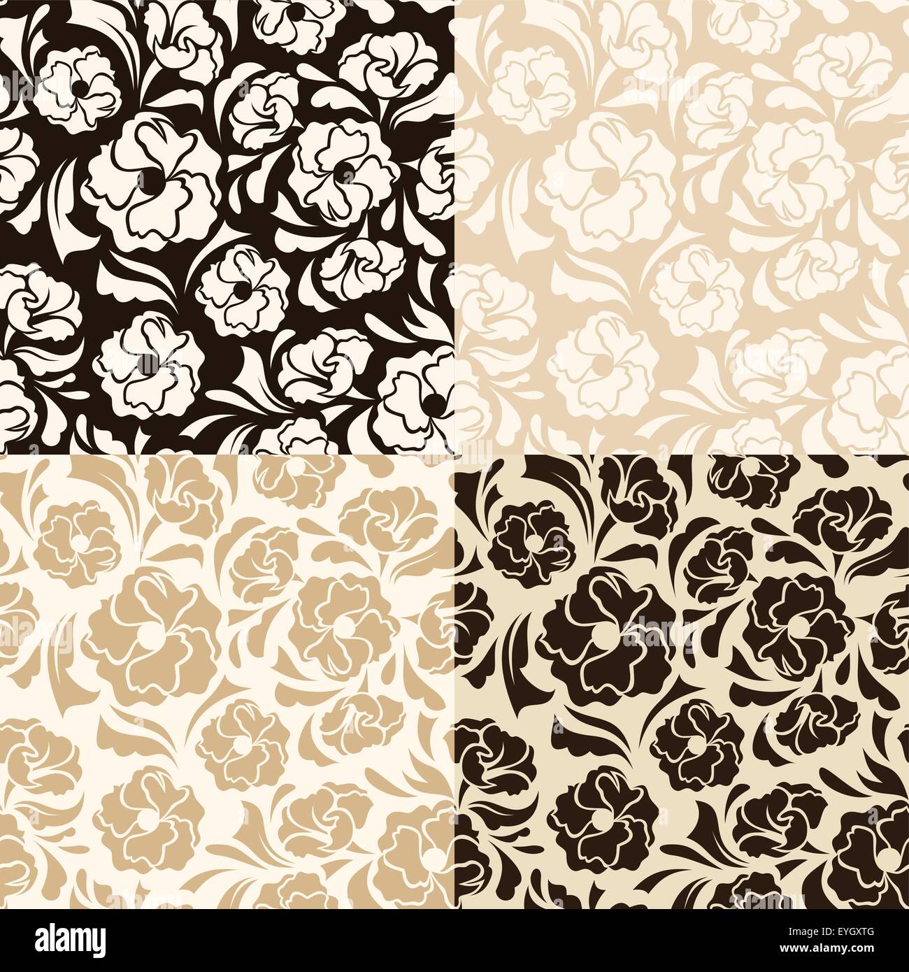 Beige flower patterns Stock Vector Images - Alamy