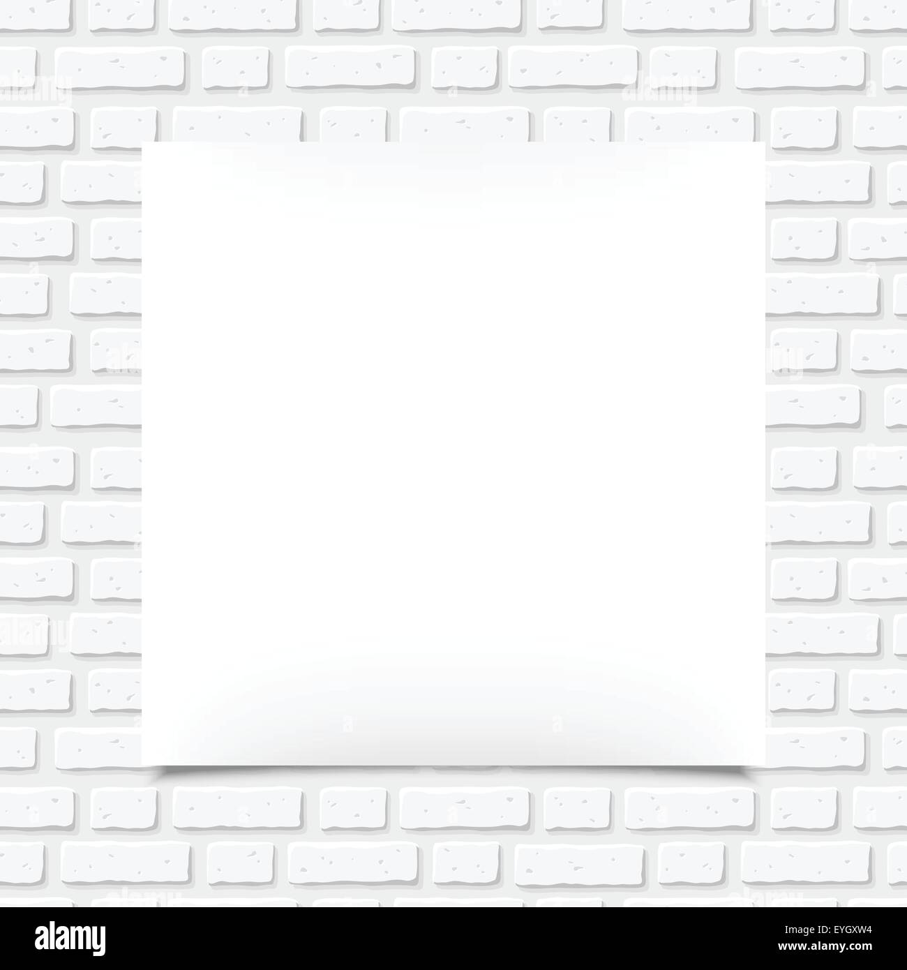 White blank poster on a brick wall. Vector illustration Stock Vector ...