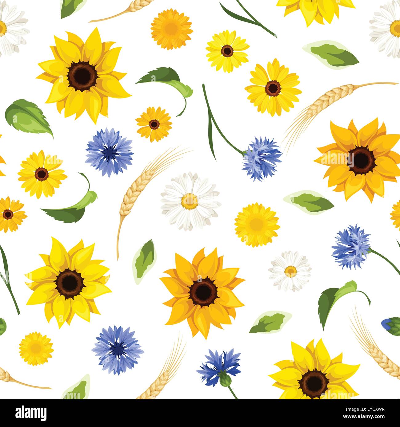 Seamless pattern with summer flowers. Vector illustration Stock Vector ...