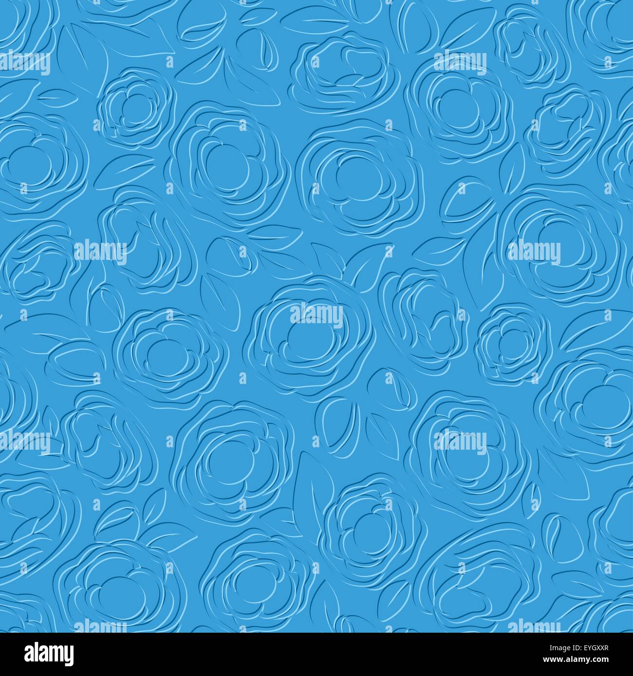 Seamless blue floral pattern. Vector illustration Stock Vector Image ...