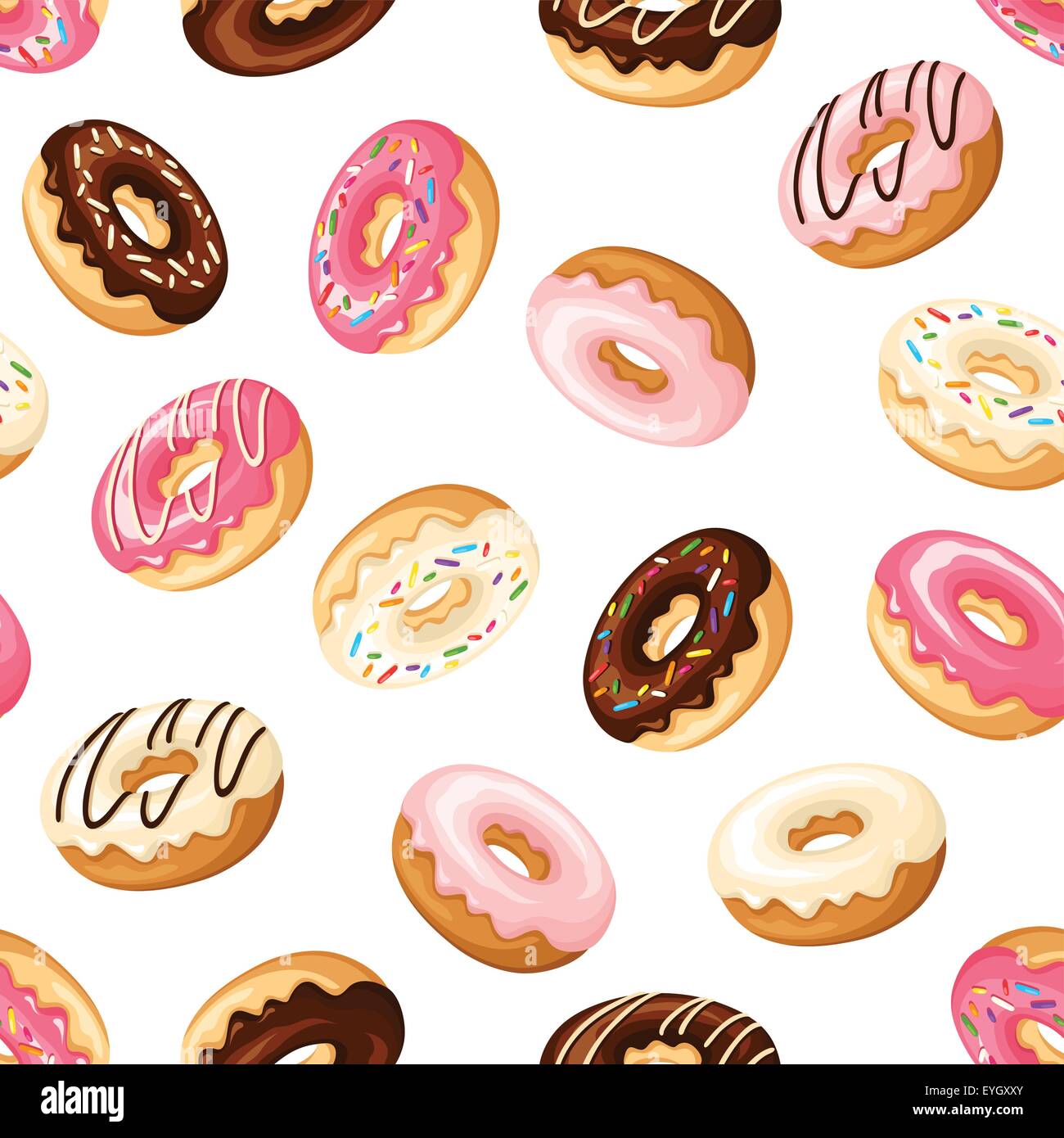 Seamless background with donuts. Vector illustration Stock Vector Image ...