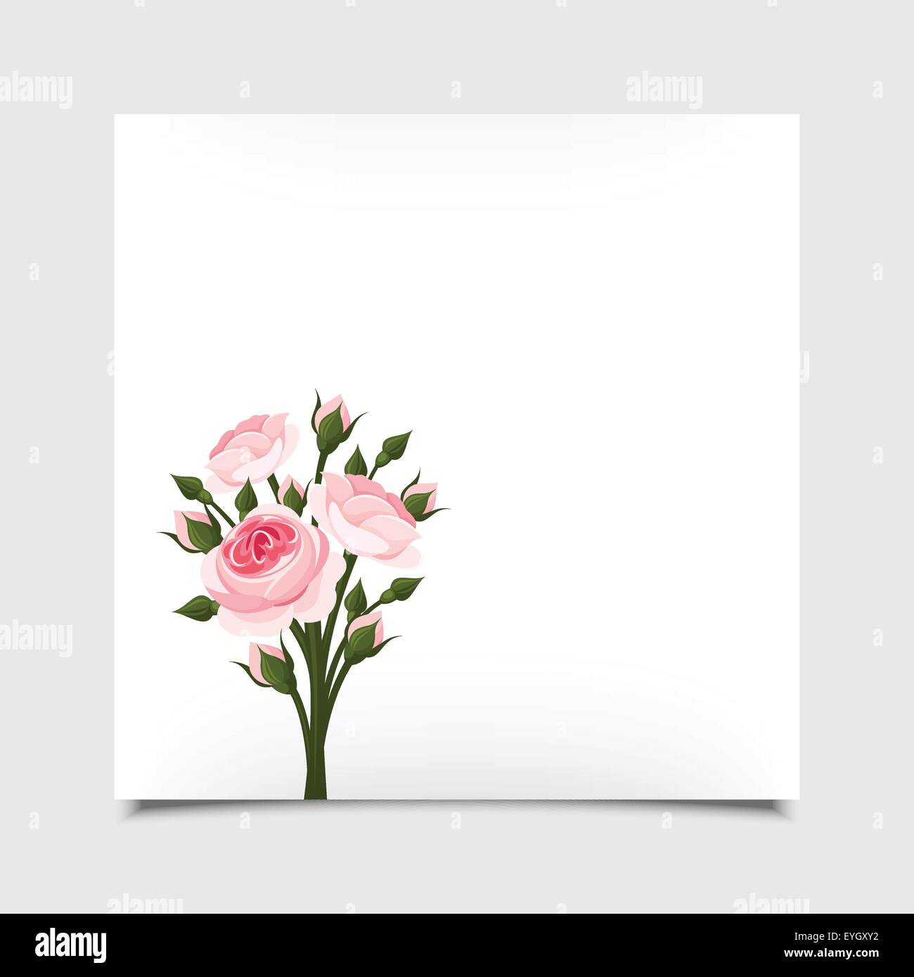 White blank card flowers Stock Vector Images - Alamy