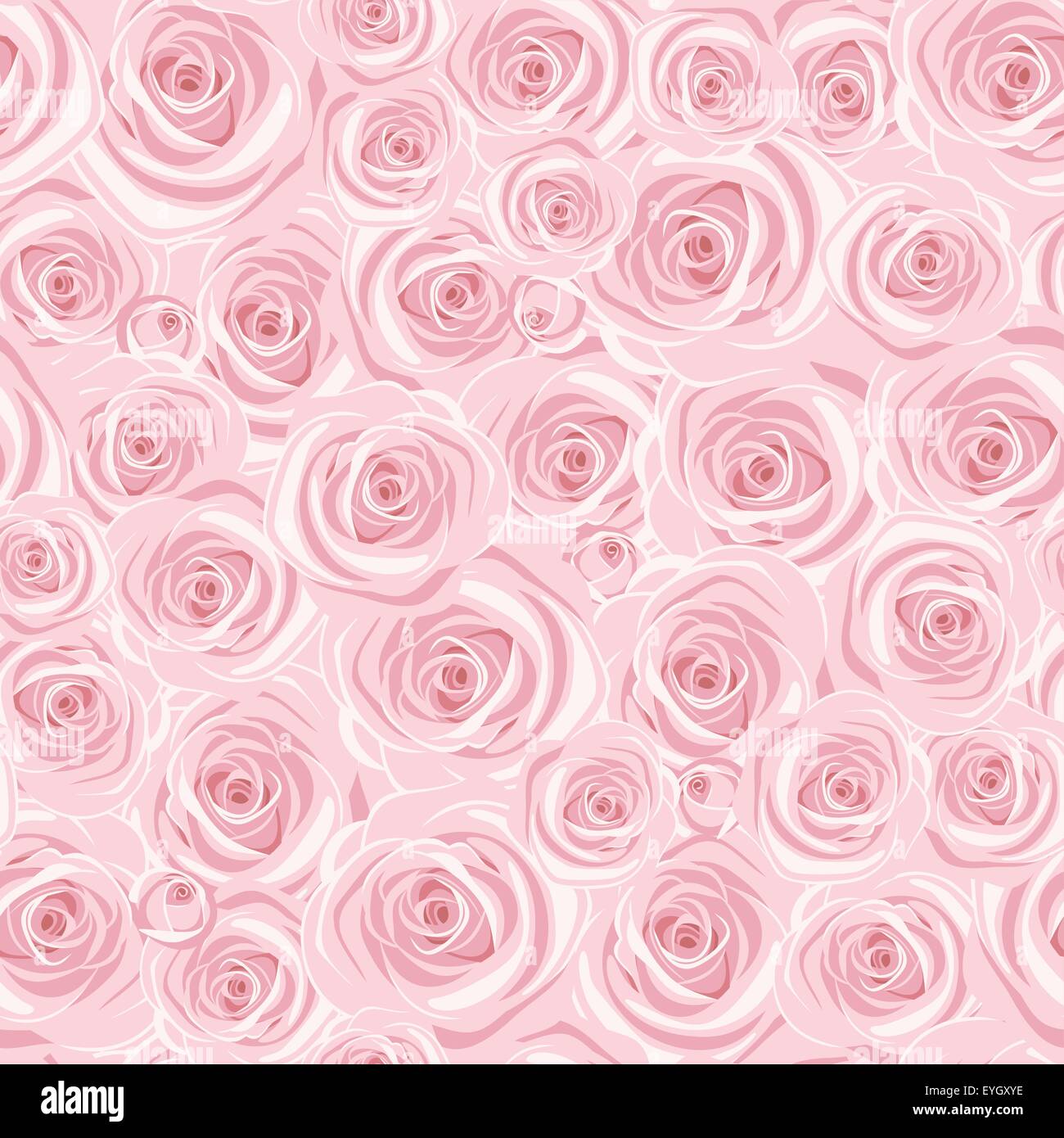 Seamless background with pink roses. Vector illustration Stock Vector ...